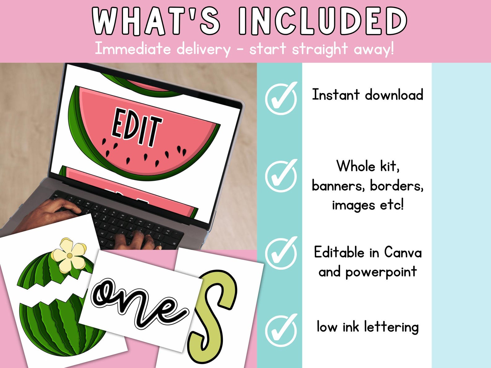 One in a Melon Summer Bulletin Board Kit: Editable Classroom Decor ...