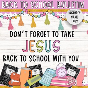 Back to School Bulletin Board | Faith Bulletin Kit | Jesus Classroom ...