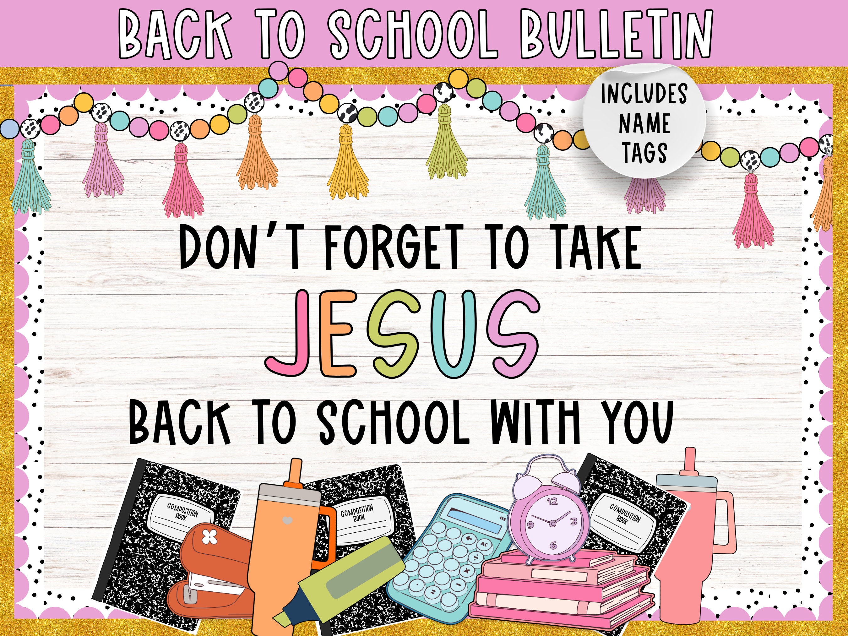 Back to School Bulletin Board | Faith Bulletin Kit | Jesus Classroom ...
