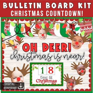 Reindeer Classroom Decor Printable | Children’s Faces Bulletin Board ...