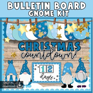 Christmas Countdown Bulletin Board | Gnome Bulletin Board | Winter ...