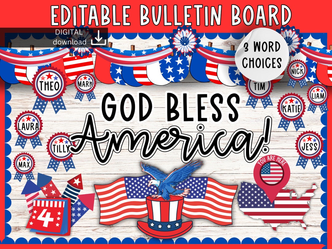 July 4th Bulletin Board | Independence Bulletin Board | God Bless ...