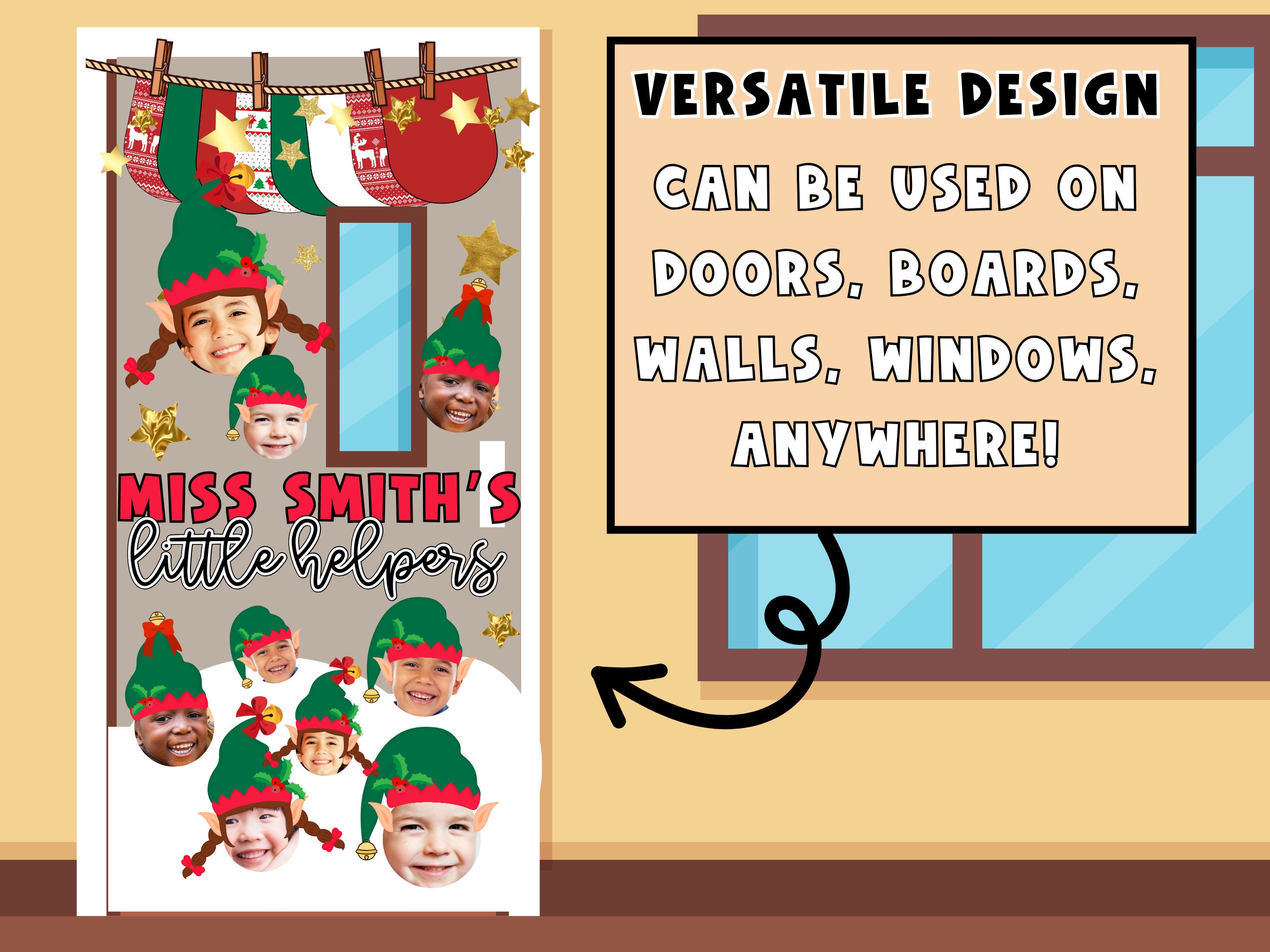 Elf Bulletin Board | Christmas Classroom Decor Printable | Little ...