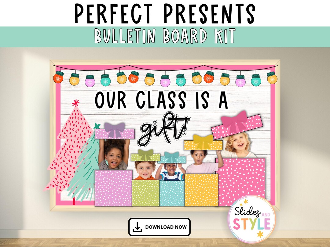 Christmas Classroom Bulletin Board | Festive Bulletin Board Decor ...