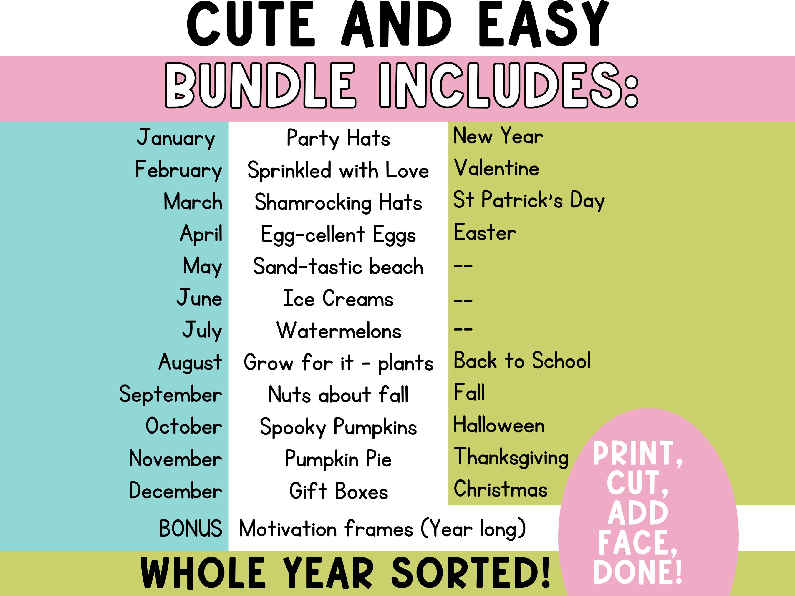 Year-long Bulletin Board Bundle: Classroom Decor (digital Download) - Etsy