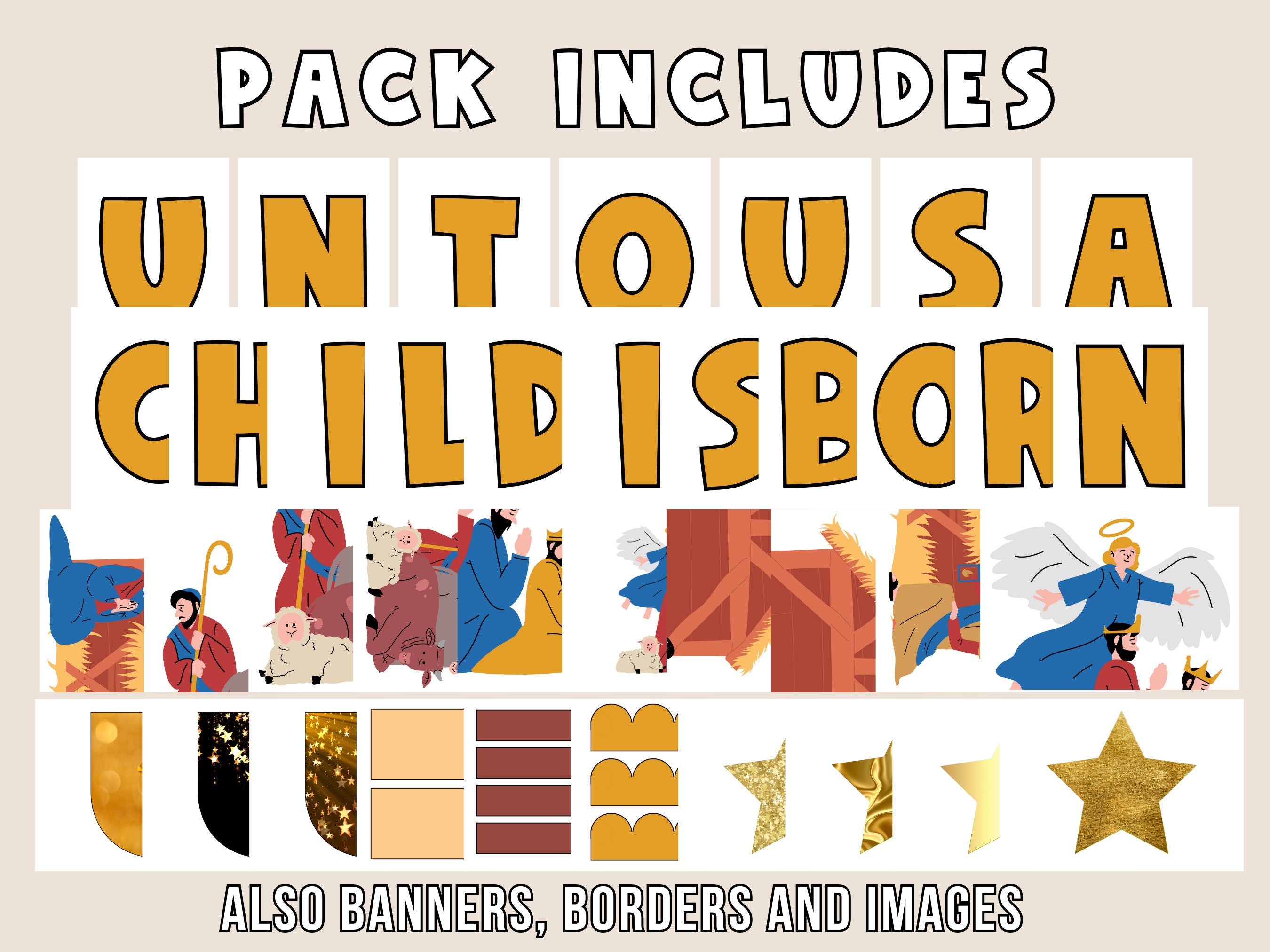 Nativity Bulletin Board Christian Classroom Decor Bible Verse Resource ...