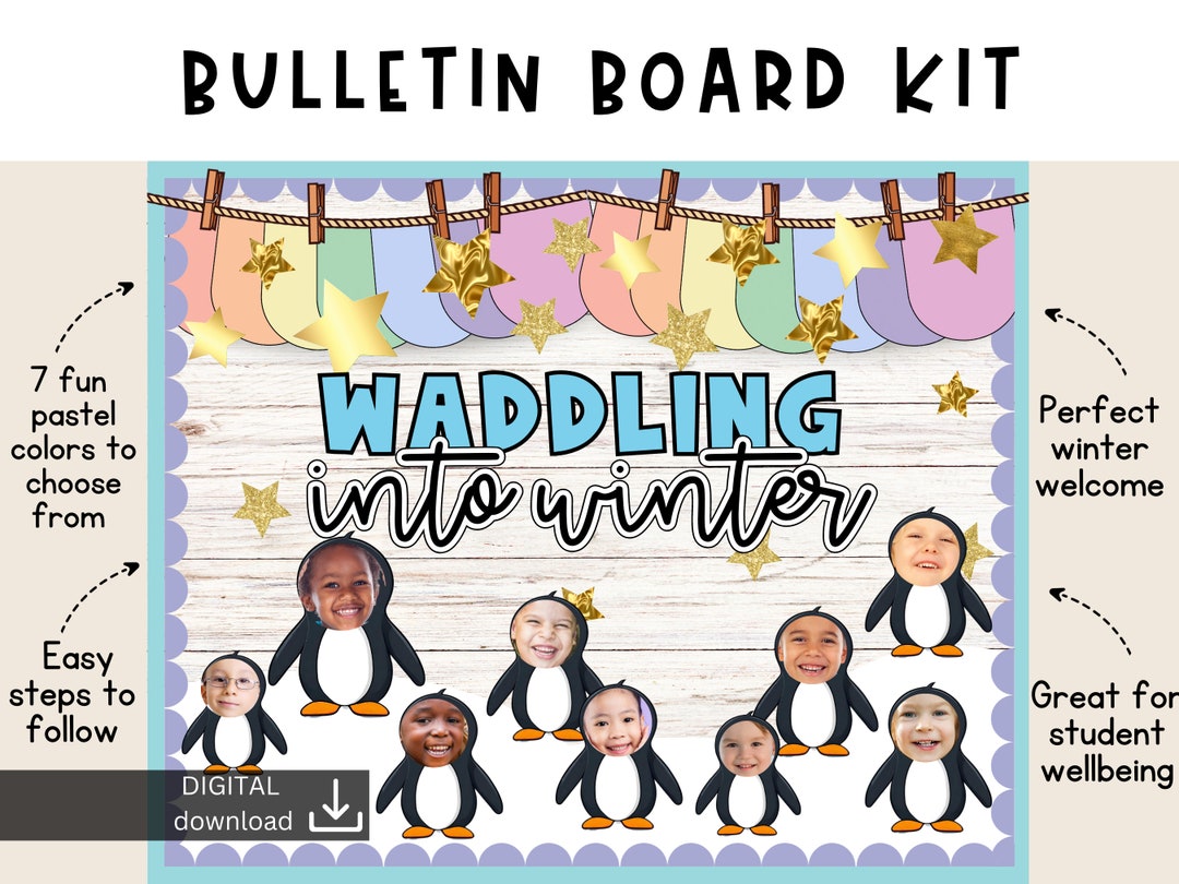 Christmas Bulletin Board | Children’s Faces Decor | Winter Bulletin ...