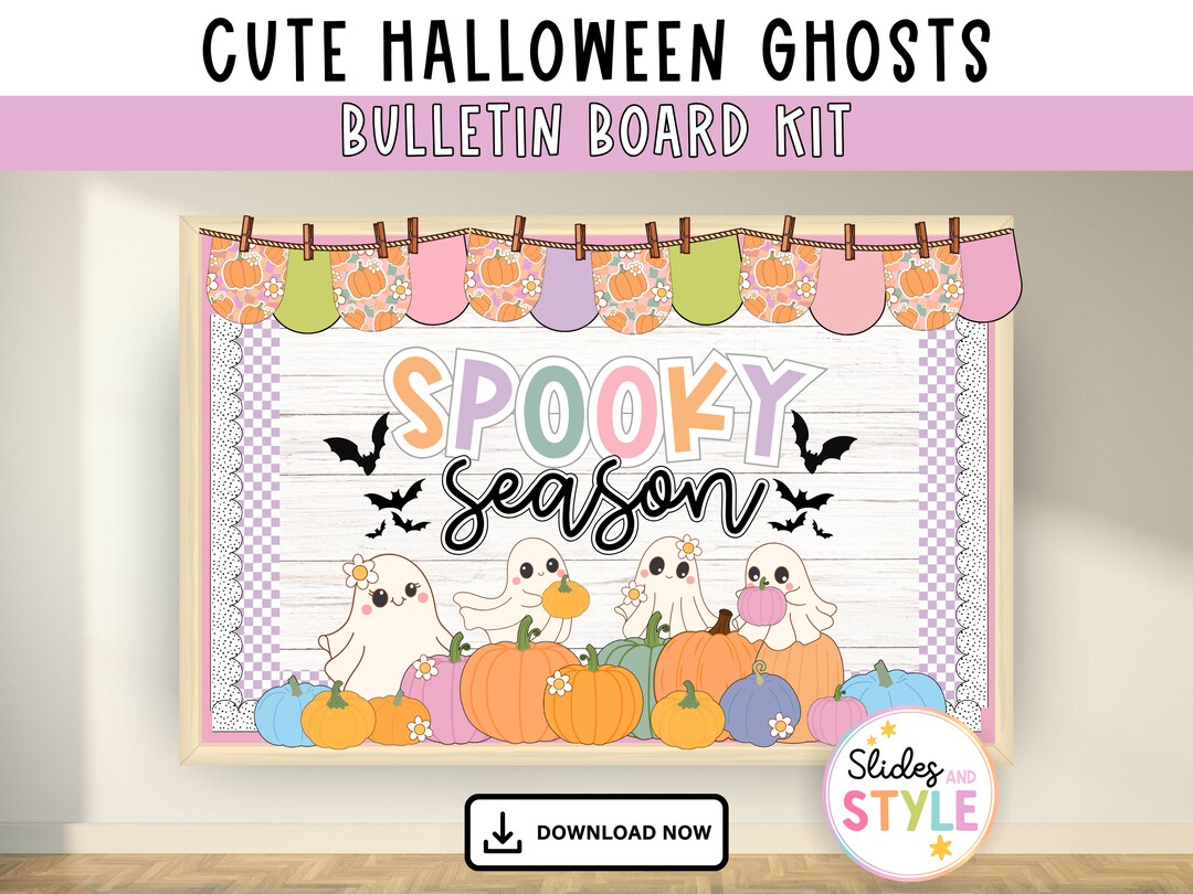 Pastel Halloween Bulletin Board | Cute Ghosts Bulletin Board | Pumpkin ...