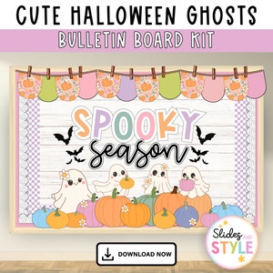 Pastel Halloween Bulletin Board | Cute Ghosts Bulletin Board | Pumpkin ...