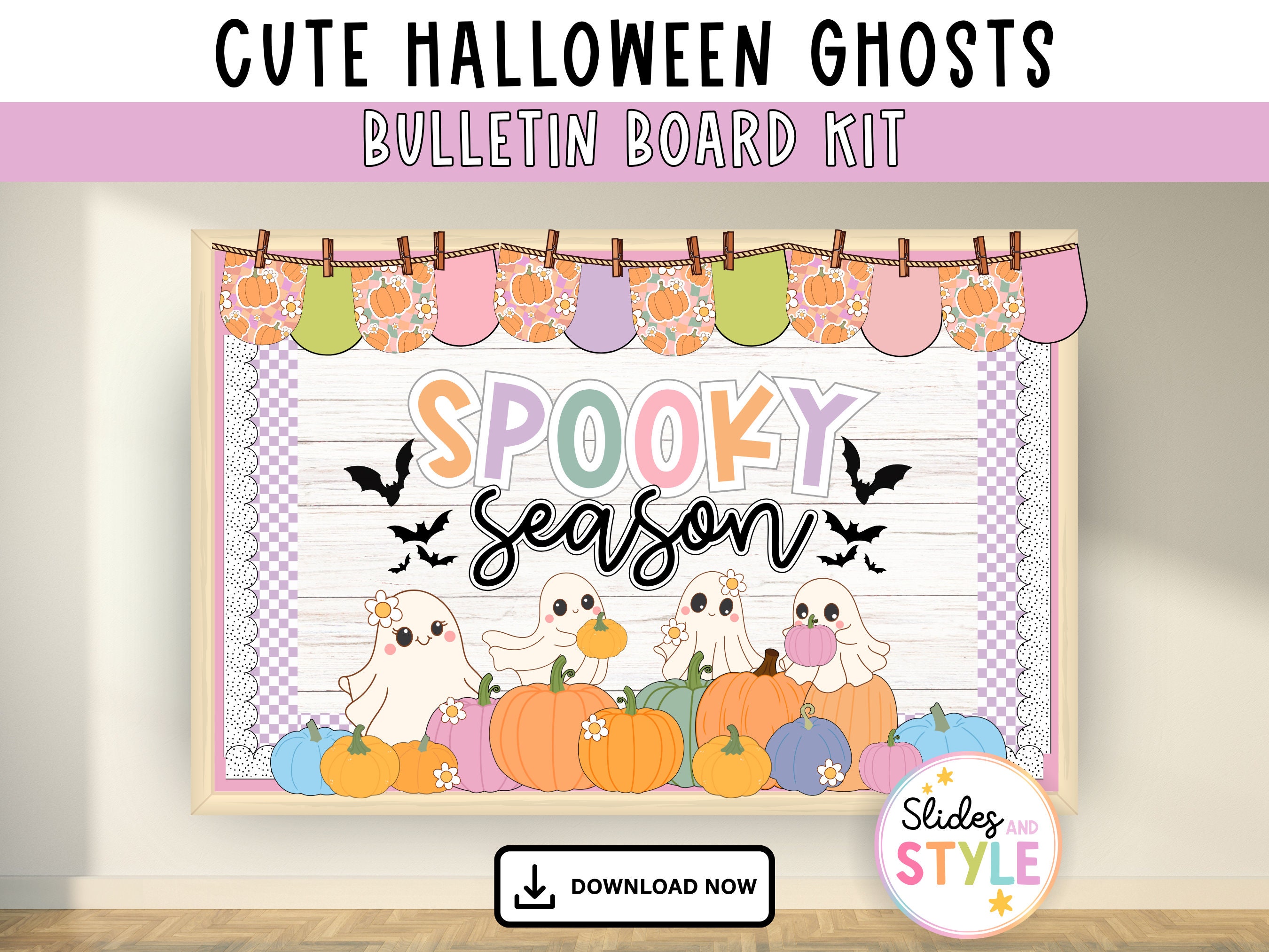 Cute Halloween Bulletin Board | Spooky Ghosts Bulletin Board | Pumpkin ...