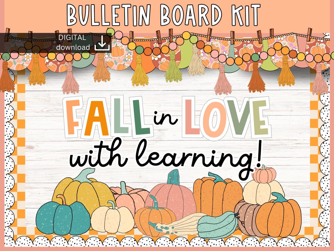 Pumpkin Bulletin Board Kit | Fall Bulletin Board | Growth Mindset ...