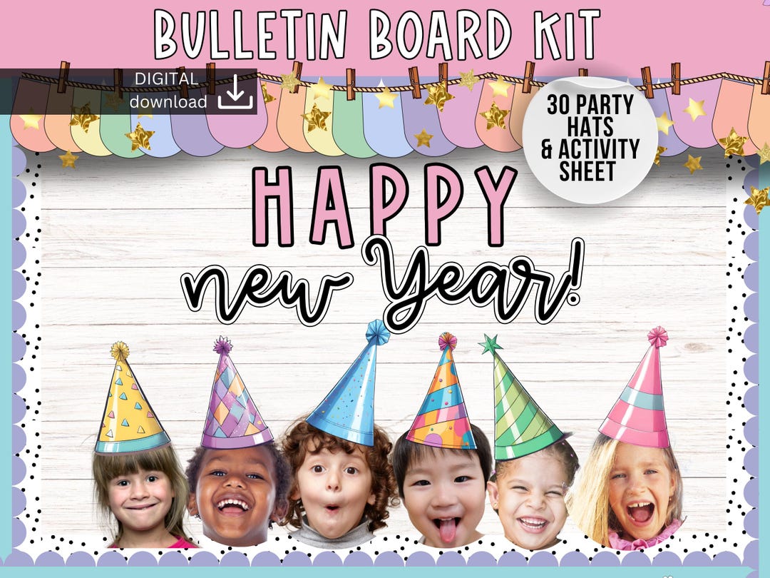 New Year Bulletin Board | Pastel Cosy January Bulletin Board Decor ...