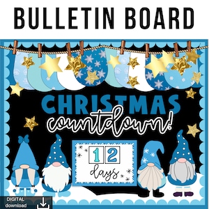 Christmas Countdown Bulletin Board | Gnome Bulletin Board | Winter ...