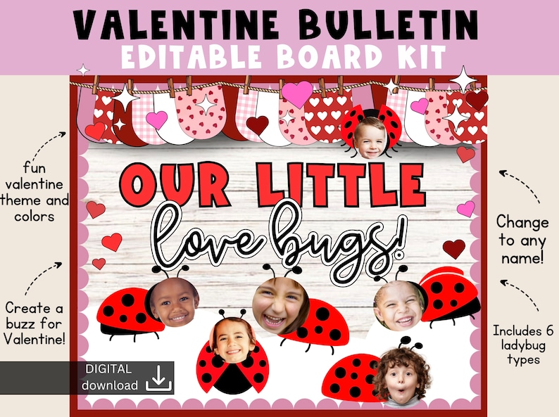 Valentine Bulletin Board | Childrens Faces Bulletin Board | Pre-k ...