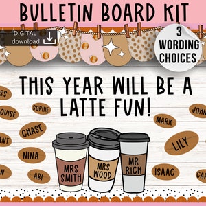 Back to School Bulletin Board | Coffee Latte Bulletin Board | August ...