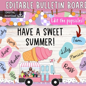 Summer Bulletin Board | Ice Cream Truck Bulletin Board | Cute Pastel ...