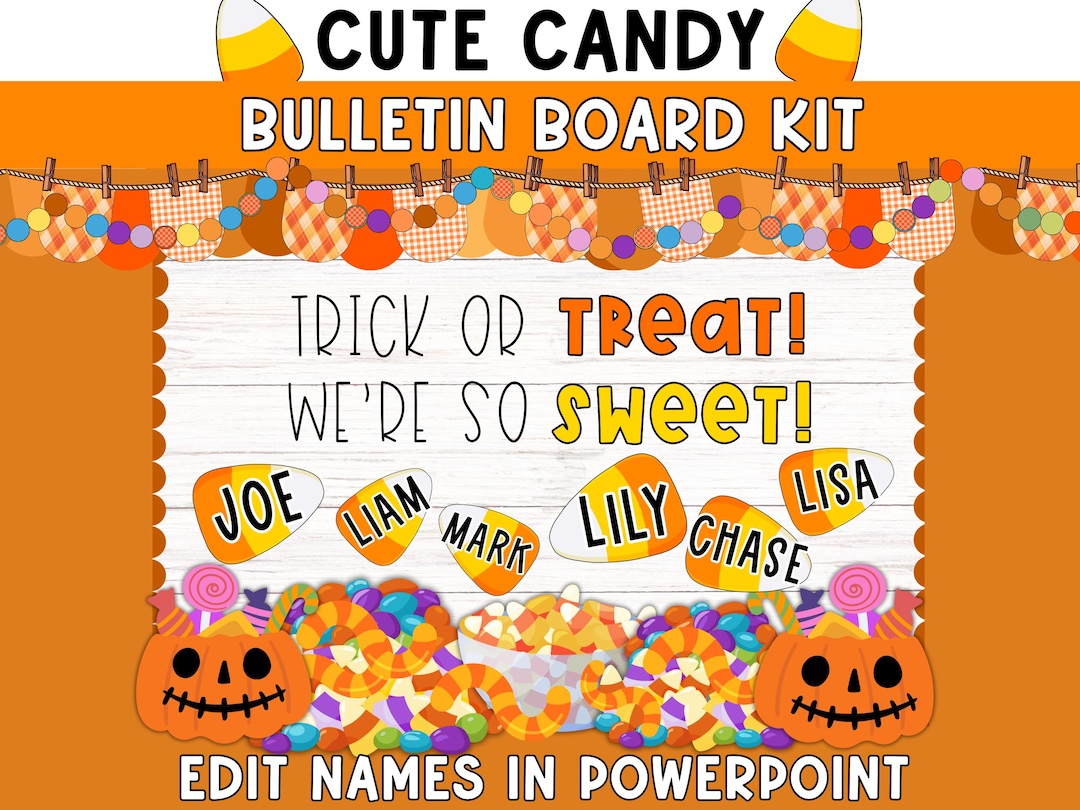 Halloween Bulletin Board Kit | Trick or Treat Bulletin Board | Autumn ...