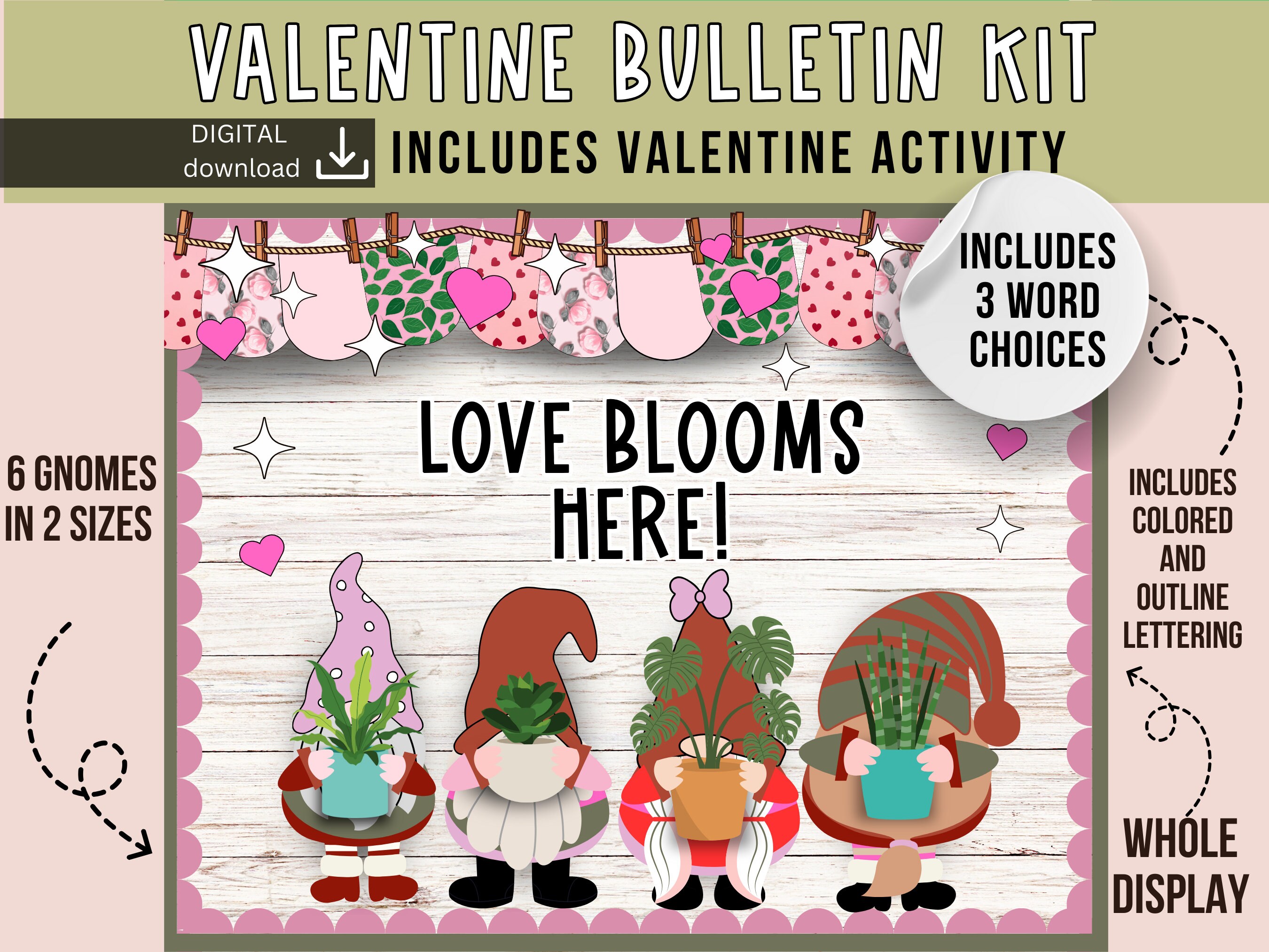 Valentine Bulletin Board Gnome Bulletin Board February Bulletin Board ...