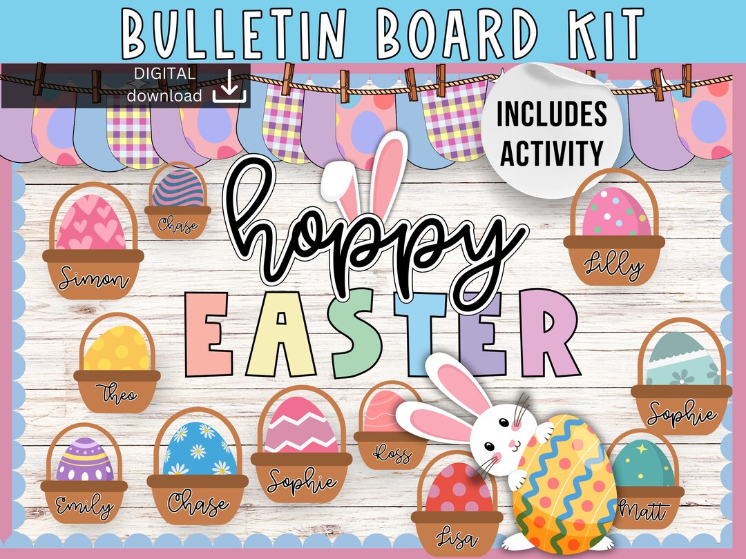 April Bulletin Board | Easter Bulletin Board | Bunny Classroom Decor ...