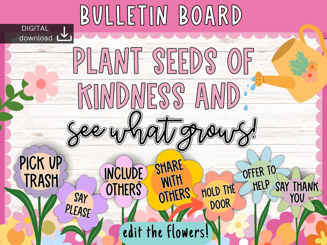 Spring Bulletin Board | Kindness Bulletin Board | Mental Health ...