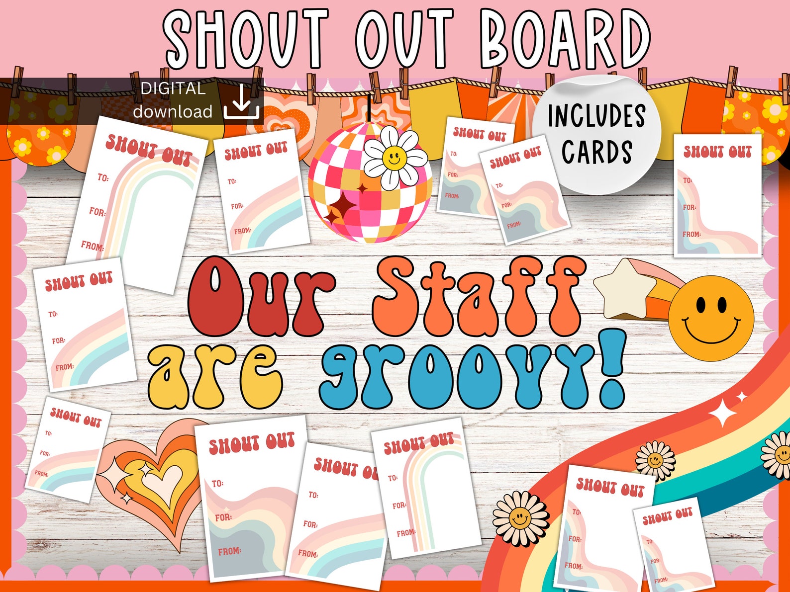 Staff Shout Out Bulletin Board | Positive Bulletin Board | Staff Room ...