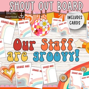 Staff Shout Out Bulletin Board | Positive Bulletin Board | Staff Room ...