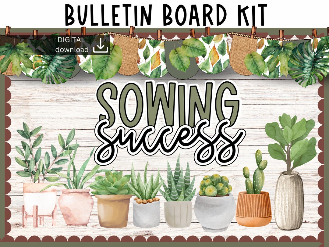 Botanical Bulletin Board | Plants Classroom Decor | New Year Bulletin ...