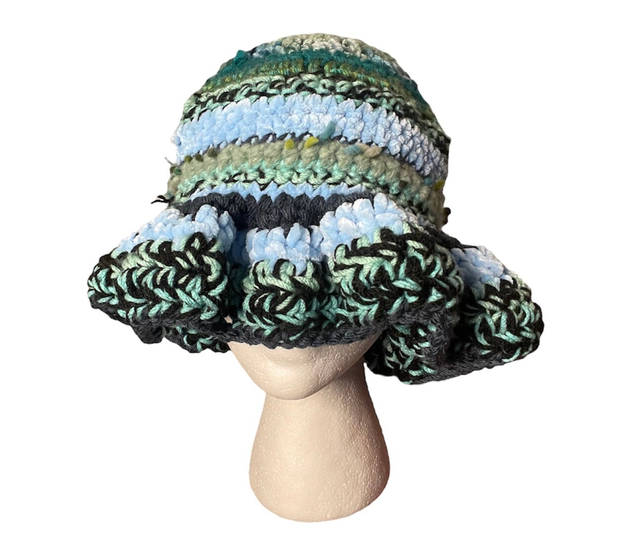 Funky Crochet Ruffle Hat •handmade Crochet Ruffle Hat • - Etsy