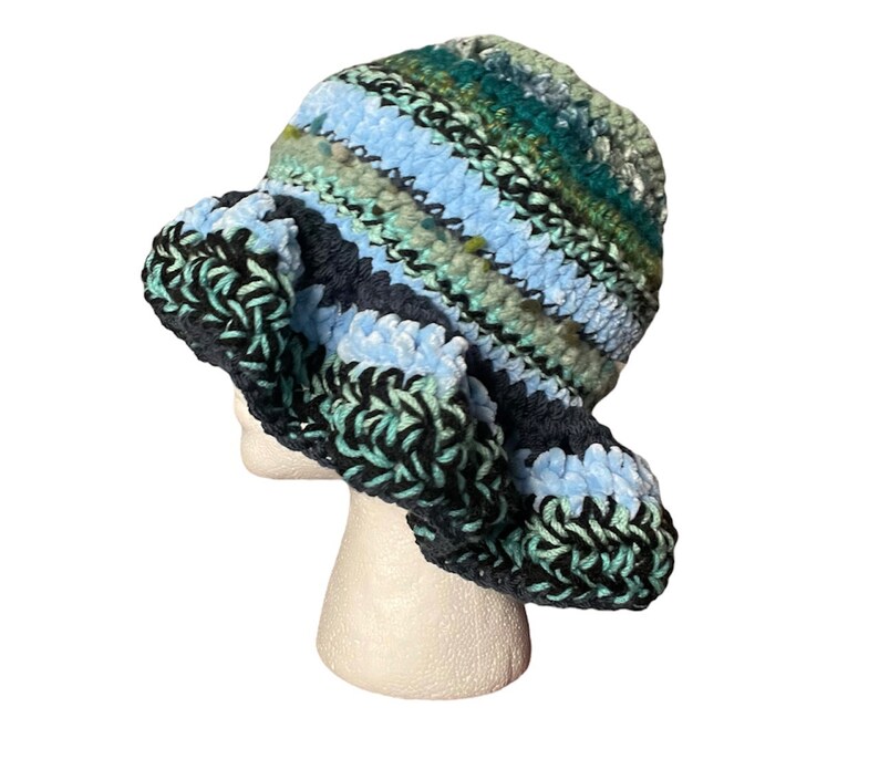 Funky Crochet Ruffle Hat •handmade Crochet Ruffle Hat • - Etsy