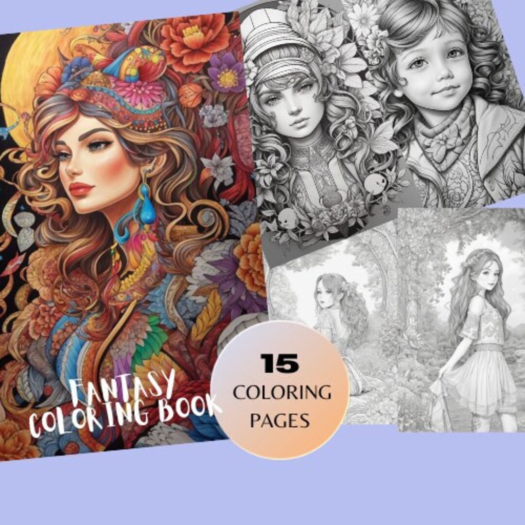 Coloring Pages: 15 Advanced Fantasy Coloring Pages - Etsy
