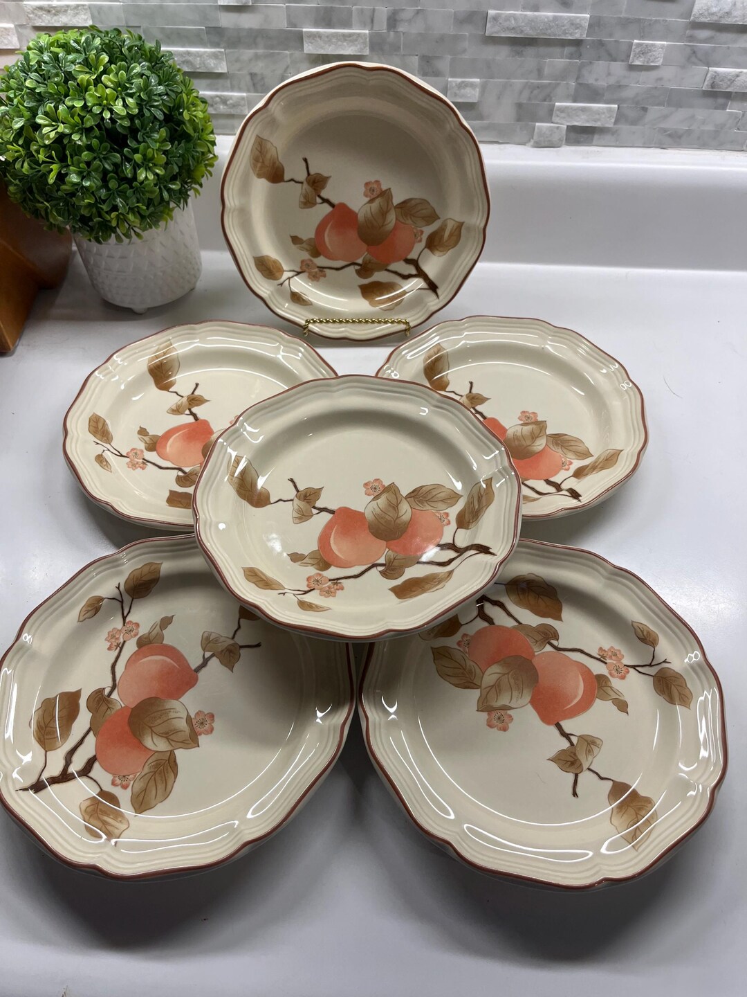 Mikasa Peach Blush Salad Plates - Set of 6 Heritage Dishes - Etsy