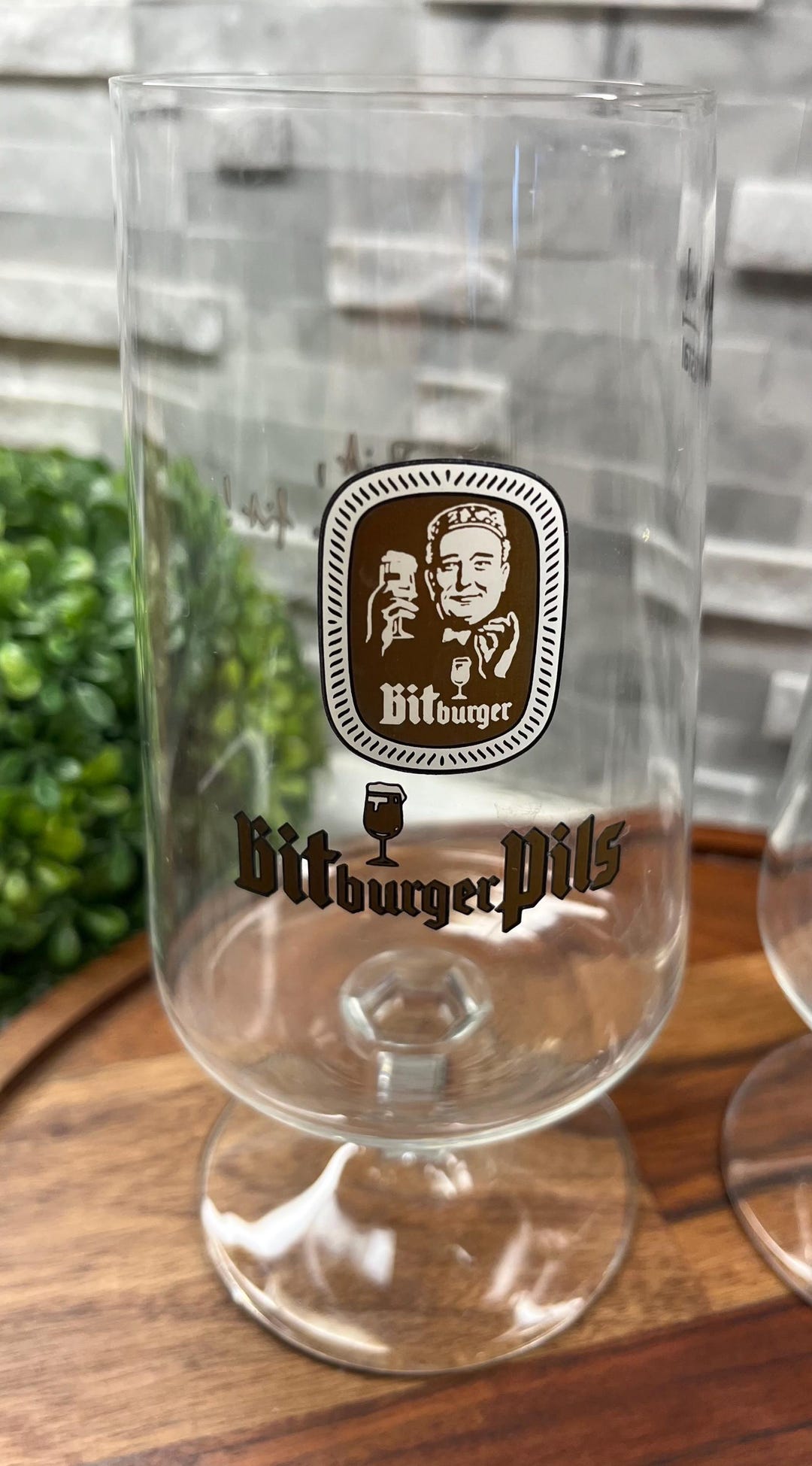 Bitburger Pils Stemmed 1970s Beer Glasses, Set of 2 German Beer Glass ...