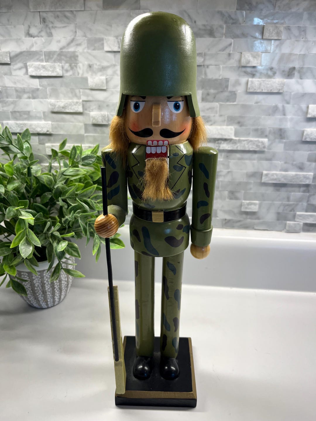 Vintage Military Nutcracker: 15" Army Soldier in Camo - Etsy