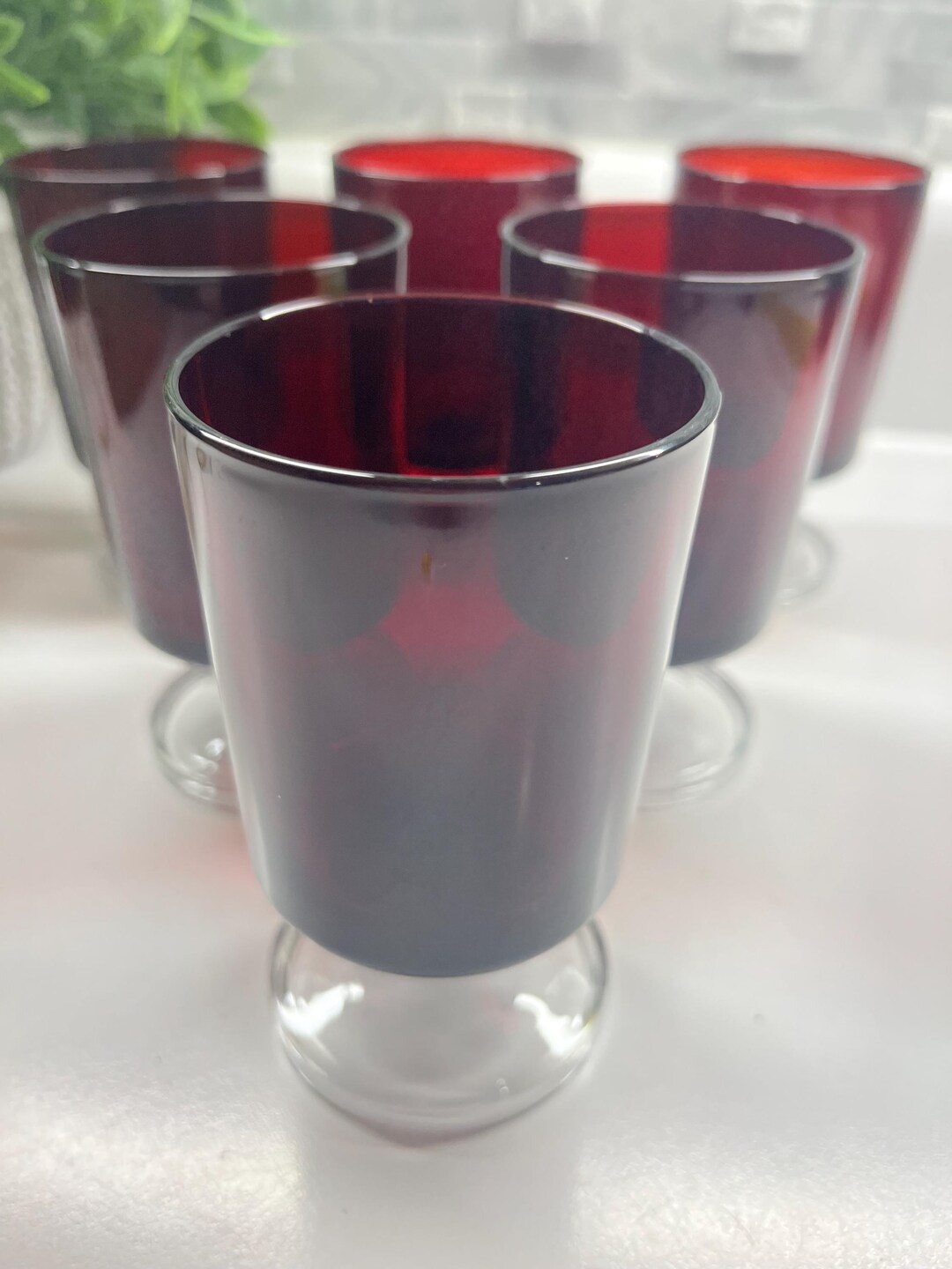 Vintage Luminarc Ruby Red Liqueur Glasses - Cavalier Set of 6 - Etsy