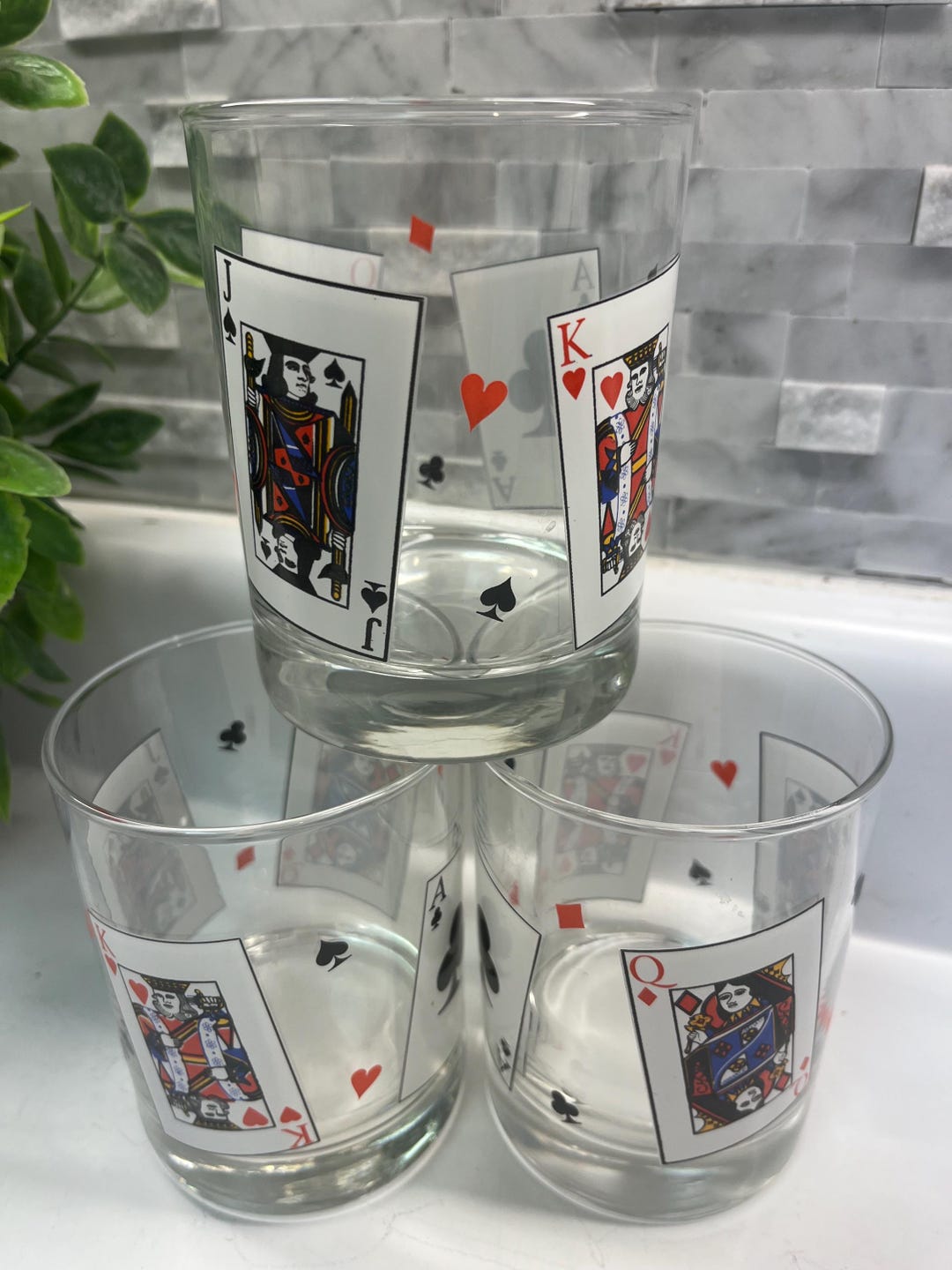 Luminarc Card Party… Set of 3 Double Old Fashioned Glasses - Etsy