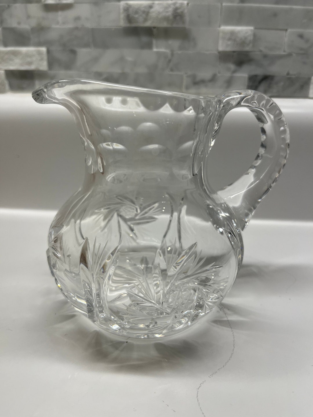 Crystal Clear 24% Lead Crystal Small Pitcher/large Creamer With ...