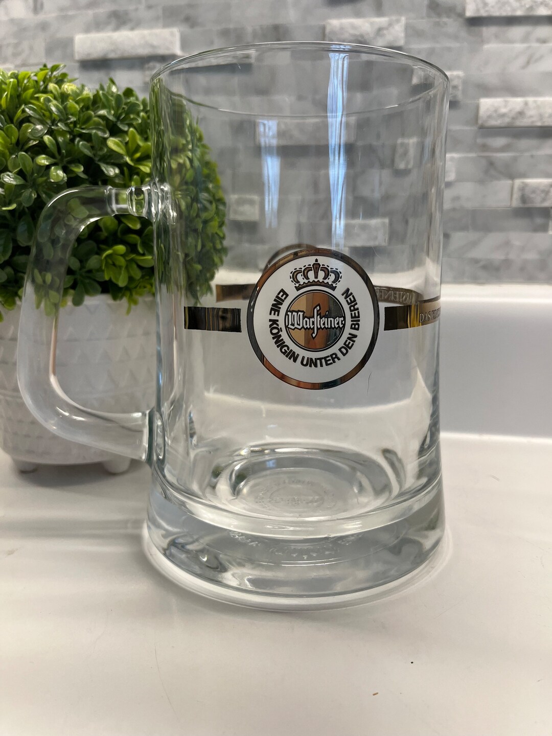 Vintage Germany Warsteiner Premium Verum Beer Mug 1 L Clear Glass With ...
