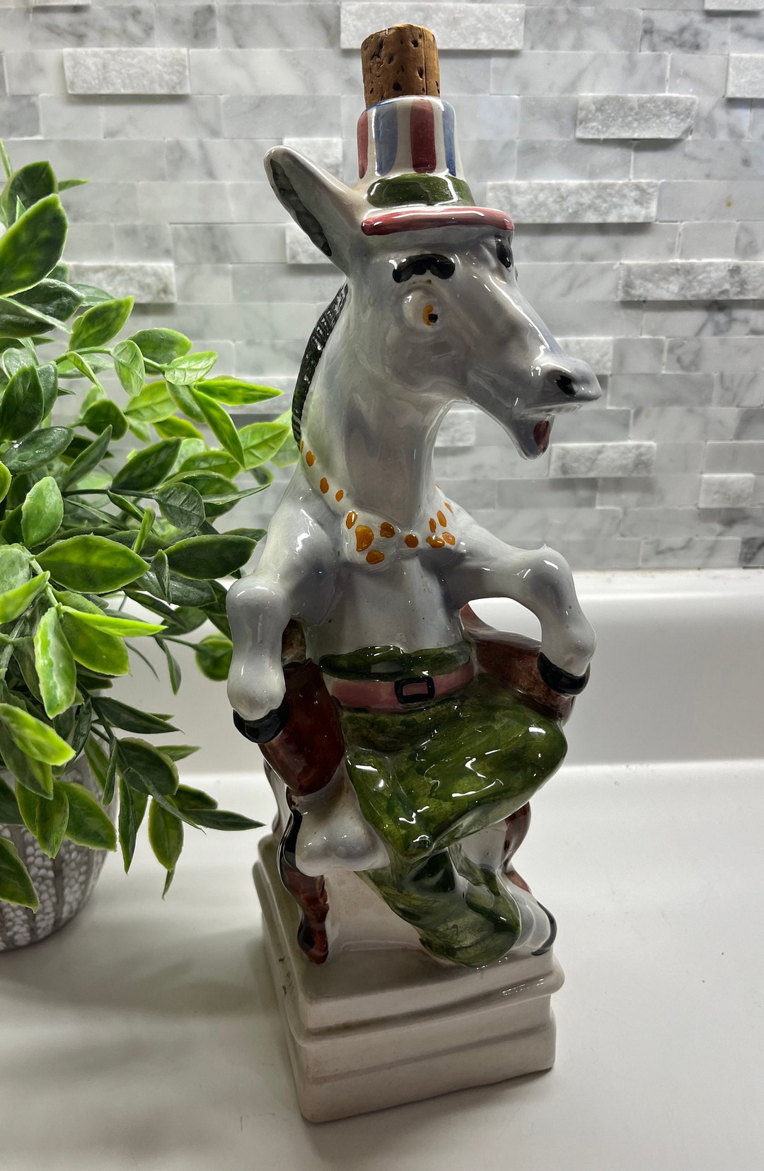 Vintage - 1969 Donkey Porcelain Bottle Decanter Red Wine Bardi Ubaldo ...