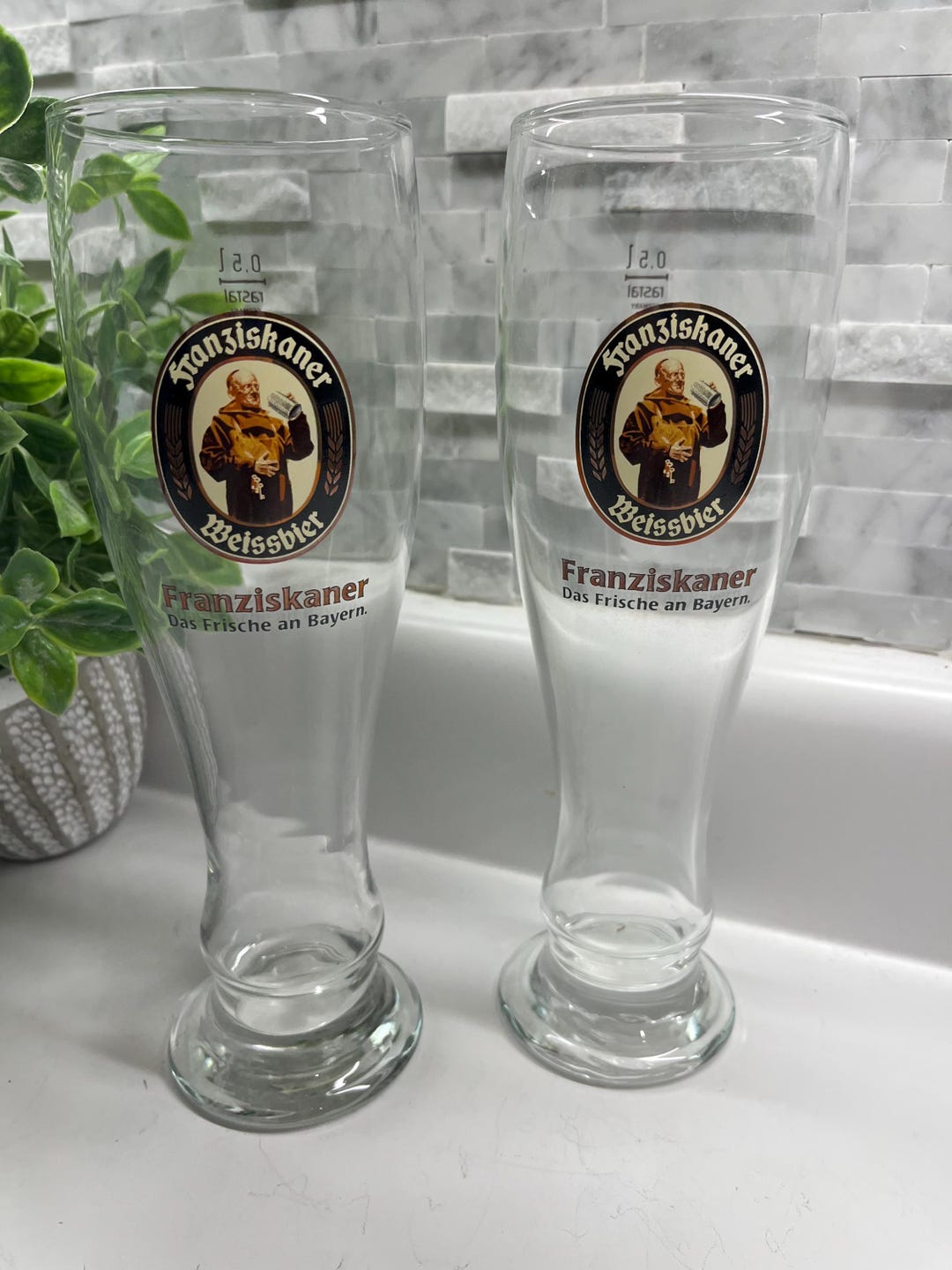 Vintage Franziskaner Weissbier Wheat Beer Glasses | Xl .5 L Rastal ...
