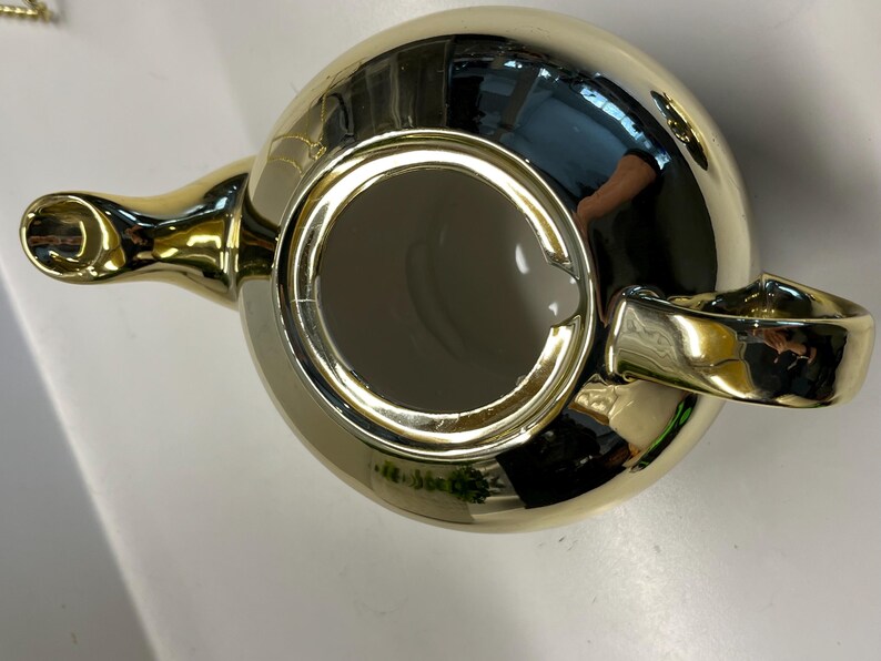 Vintage Lillian Vernon Metallic Gold Ceramic Teapot Tea Lover Gift - Etsy
