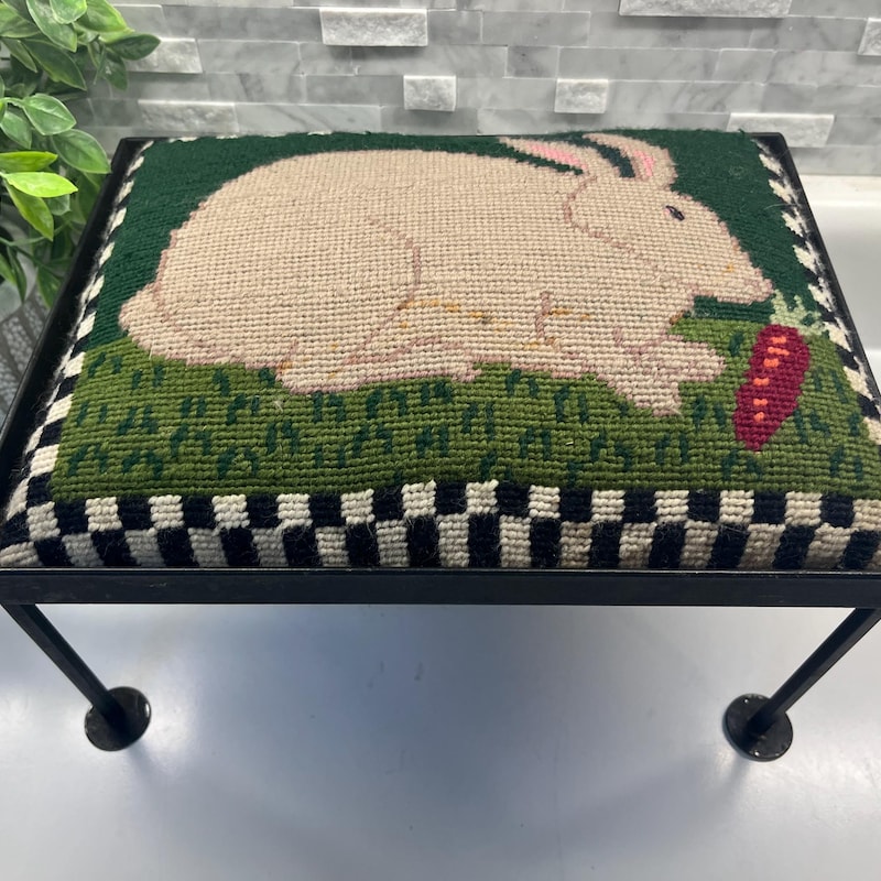 Footstool Needlepoint - Etsy