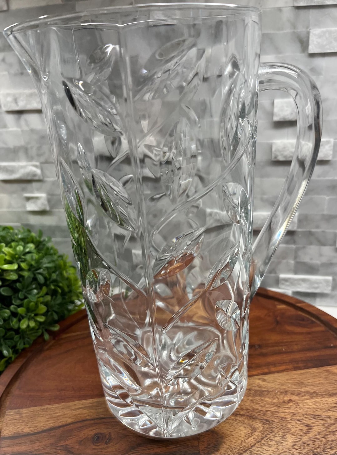 Vintage RCR Royal Crystal Rock Laurus Brocca Pitcher MCM Bar Pitcher ...