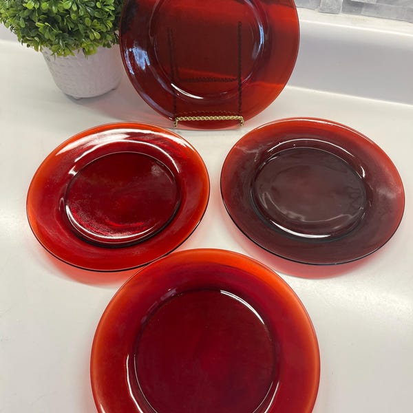 Red Depression Glass - Etsy