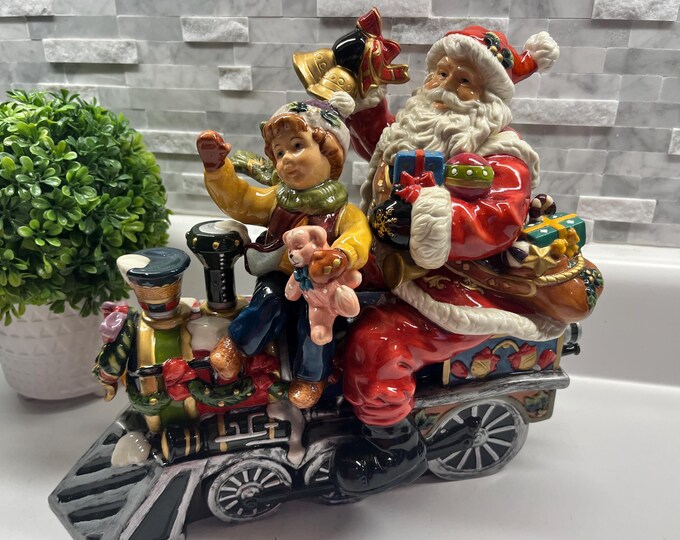 Vintage Christmas Train, Santa's Train, Ceramic Xmas Train, Hand ...
