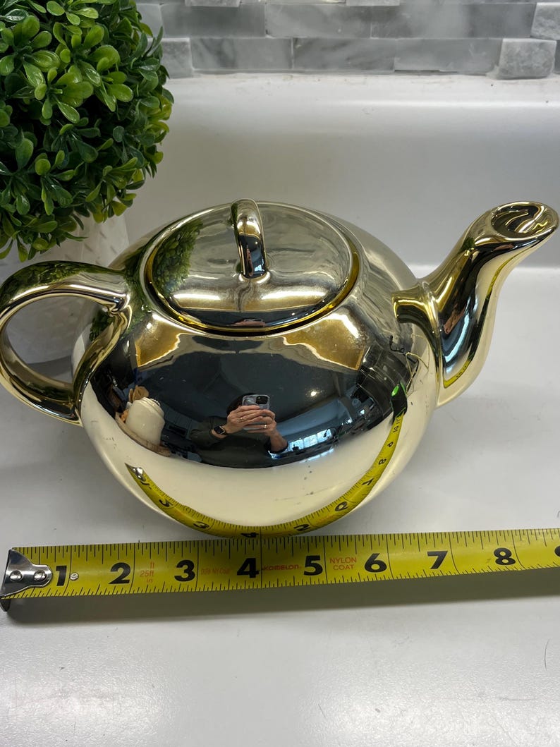 Vintage Lillian Vernon Metallic Gold Ceramic Teapot Tea Lover Gift - Etsy