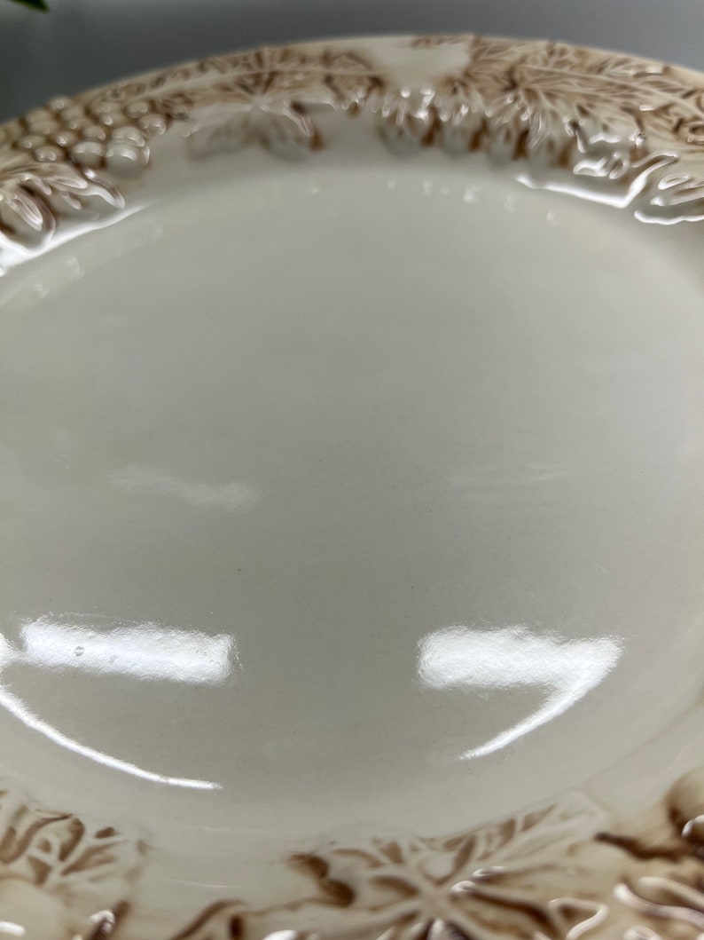 Euro Ceramica Vineyard Embossed Grapes and Leaves 11 Ceramic Dinner ...