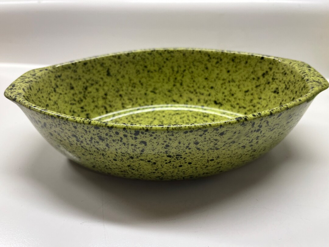 Vintage Cerutil Stoneware Green and Black Speckle Collectible Pottery ...