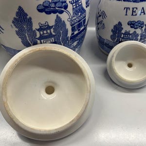 Vintage Blue Willow Flour 9” and Tea 6” Canister Set With Lids ...