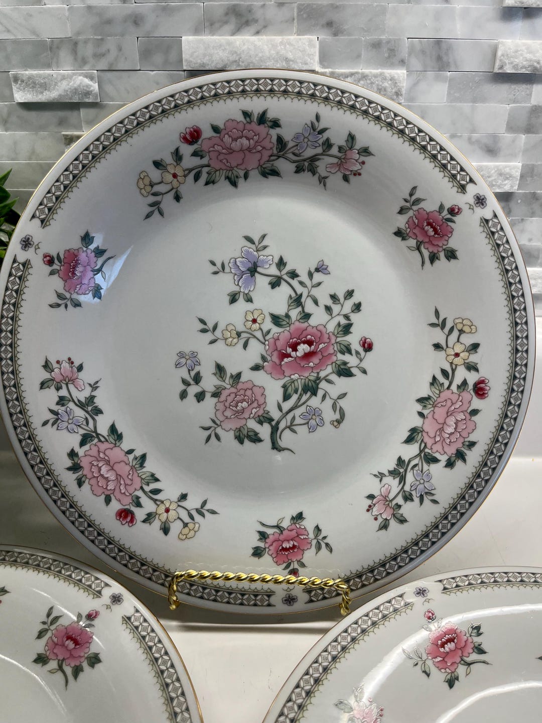 Trisa Fine Porcelain 1560 Rose Pattern 10 5/8” Dinner Plates; Set of 6 ...