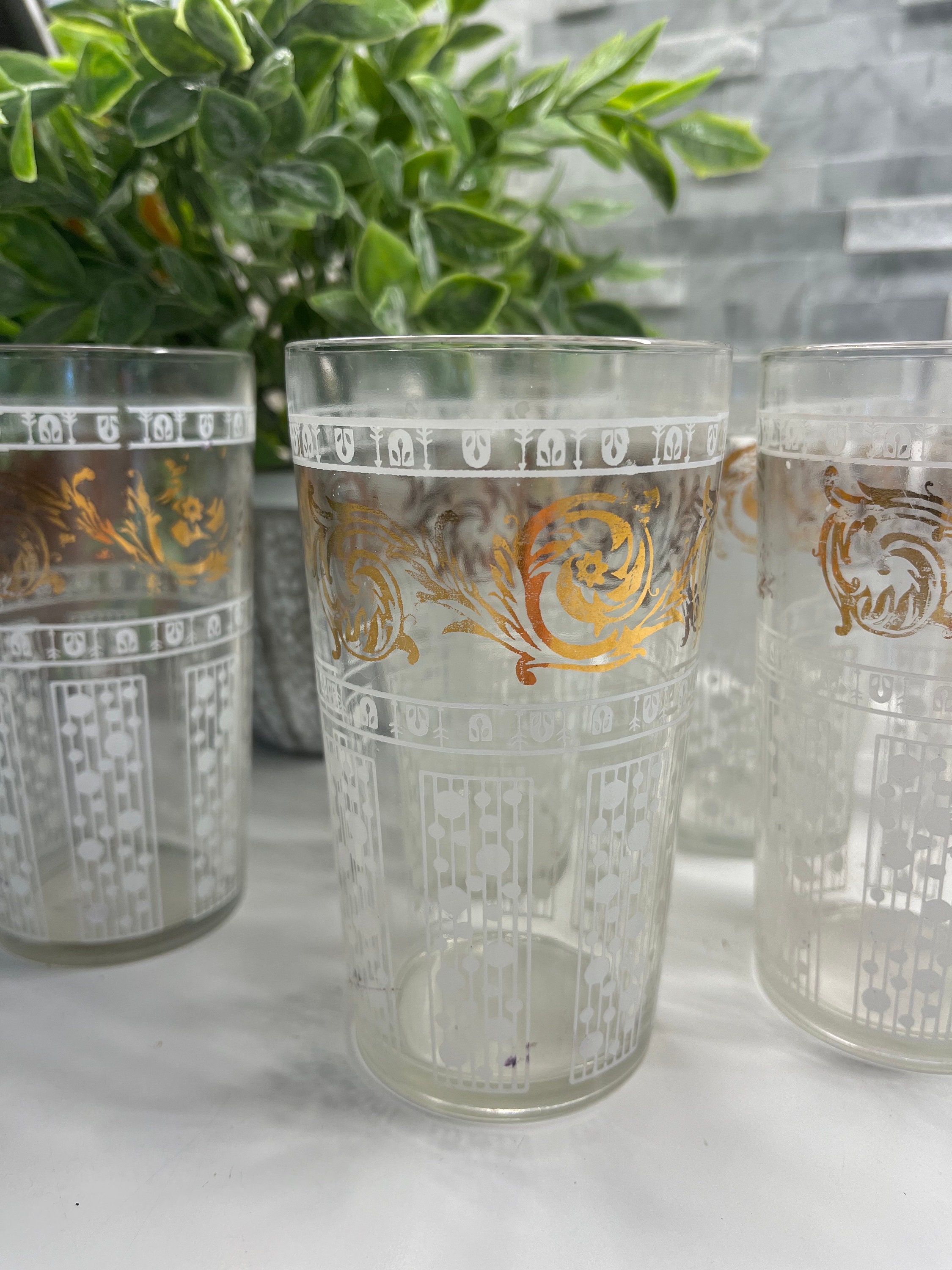 Glamorous Vintage MCM Hollywood Regency Gold Scroll Raining White ...